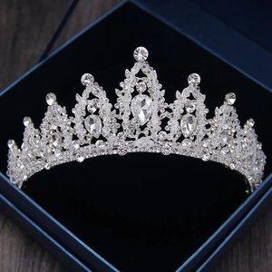 Accessories | Silver Tiara Crown Pointed Princess Queen Headdress ...